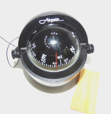 Vintage Airguide Model 1616 Marine Compass & Instructions Boat RV Black ...
