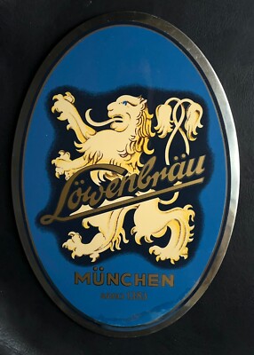Vintage Lowenbrau München 1383 Metal Beer Sign • Made in Germany | eBay