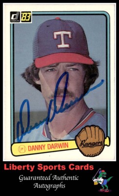 1983 Donruss Danny Darwin #289 Authentic Autographed Card Texas Rangers ...