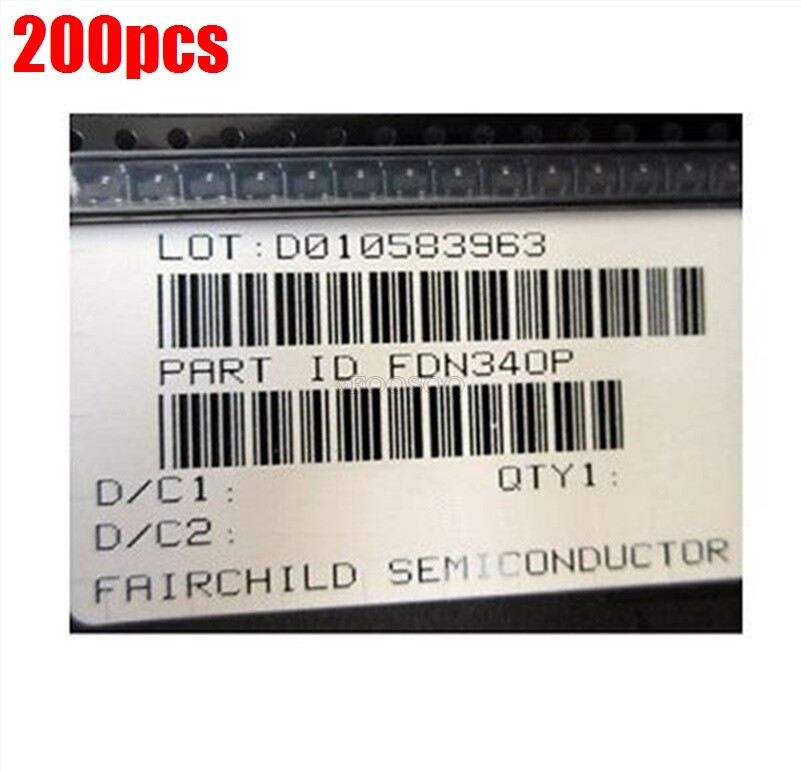 200Pcs FDN340P Mosfet P-Ch 20V 2A SSOT3 ke | eBay