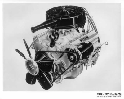1962 Chevrolet 327 Cu In V8 Engine Press Photo 0108 | eBay