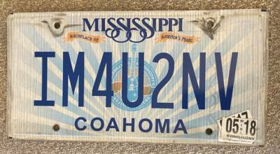 Mississippi VANITY License Plate I'M FOR YOU TO ENVY (IM4U2NV) | eBay