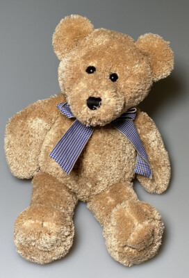 Tan Animal Adventure Teddy Bear Plush Stuffed Animal Black Bow Soft Toy ...