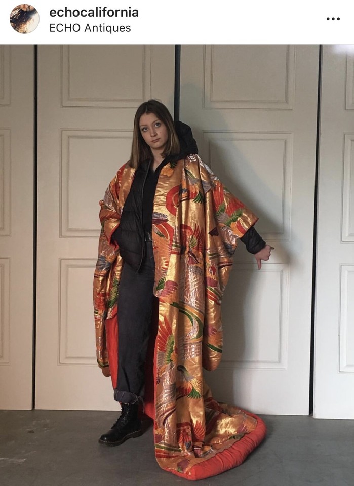 Vintage Japanese Wedding Uchikake Gold Silk Kimono Mandarin Duck Robe ...