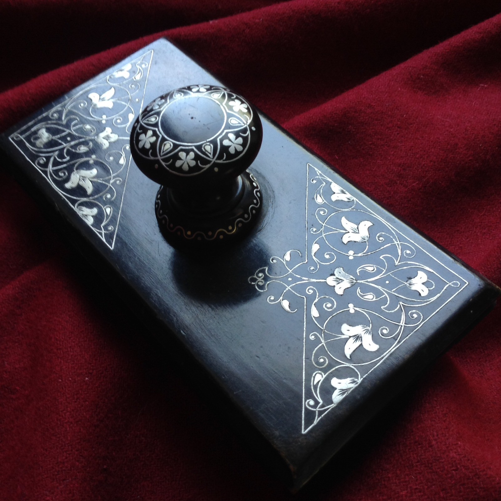 Antique Calligraphy Ink Blotter Fountain Pen Inlaid Silver Artwork ...