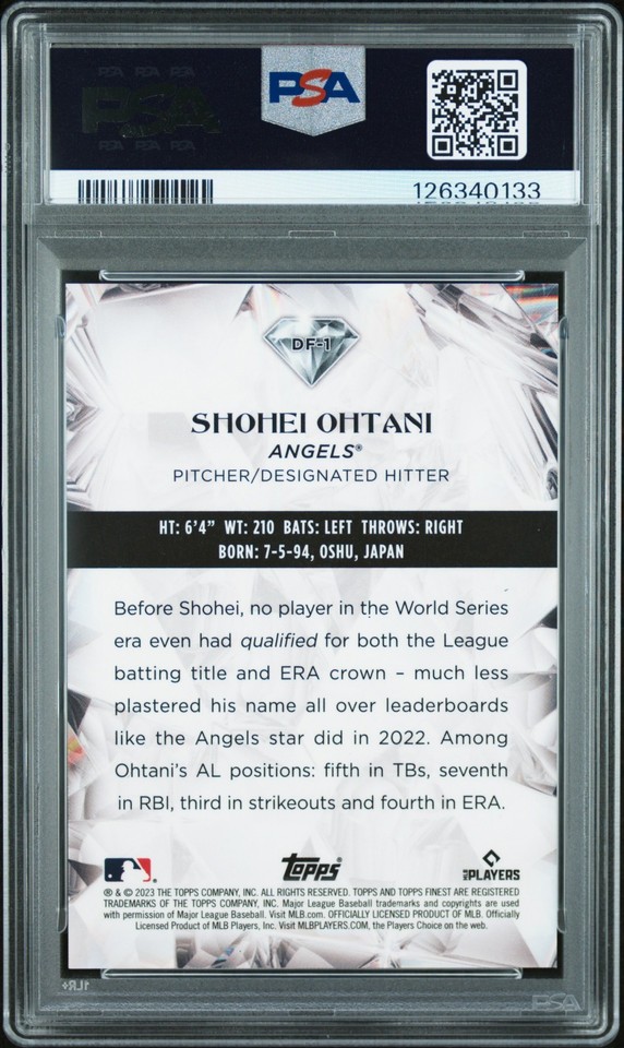 2023 TOPPS FINEST DIAMOND FINEST #DF1 SHOHEI OHTANI DIAMOND FINEST #/5 ...
