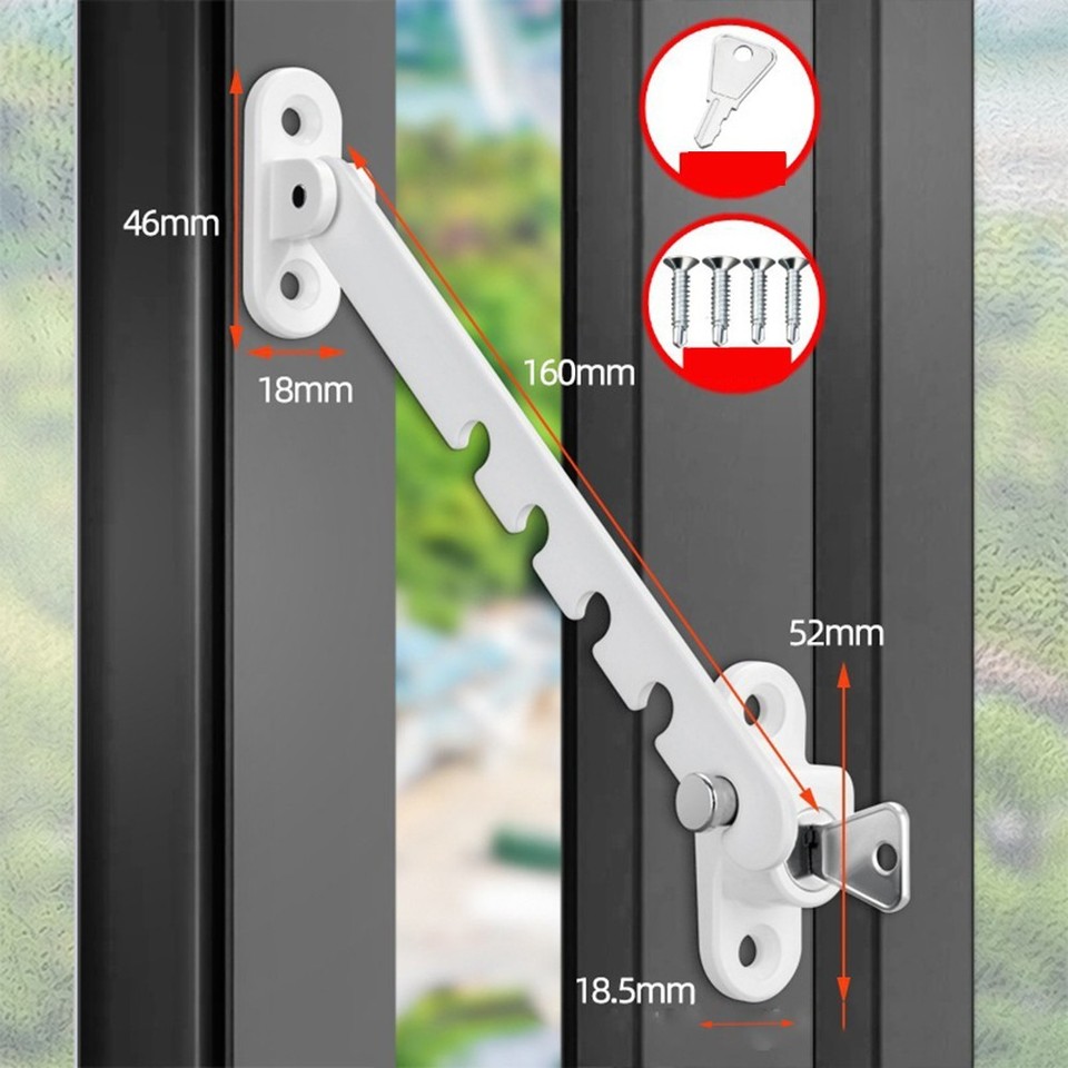 2pcs Adjustable Window Lock Limiter Multi Stage Designed for Home ...