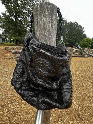 GUCCI x TOM FORD Black Python Snakeskin Shoulder Bag Purse Exotic Skin ...