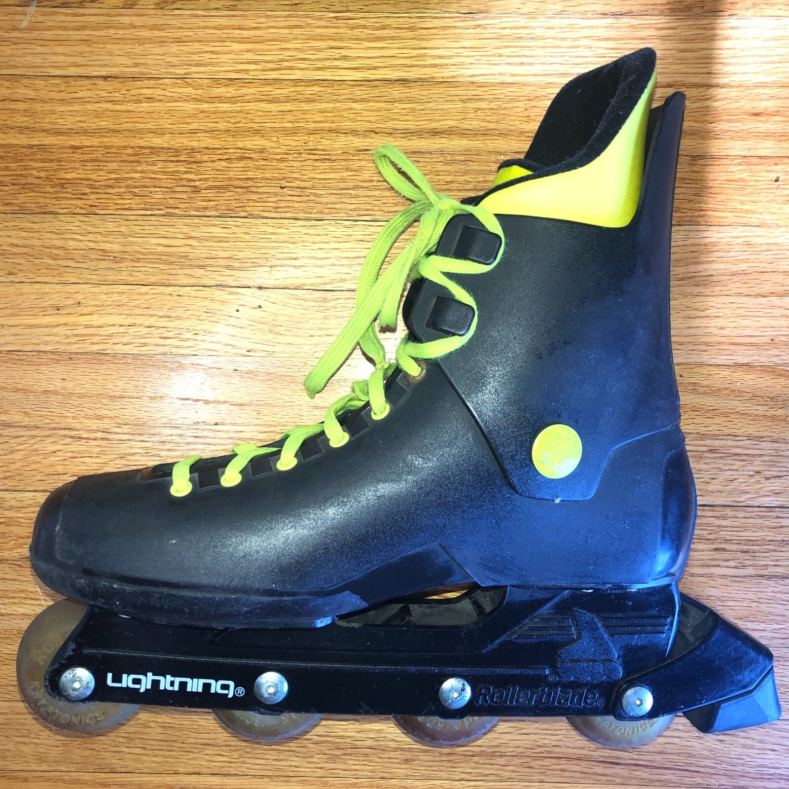 Rollerblade Lightning Men Size 10.5 Vintage Yellow Blk Inline Skates ...