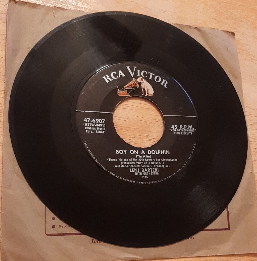 Leni Barteri 45 Boy on a Dolphin / Five Oranges, Four Apples RCA Victor ...