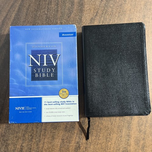 NIV 1984 Study Bible Personal Size - Black Bonded Leather - OOP 84 ...