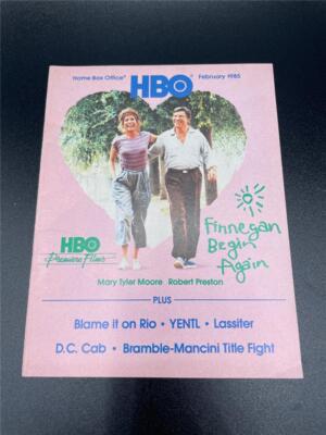 HBO TV Channel Guide~Finnegan Begin Again~Feb 1985~Splash~Mary Tyler ...