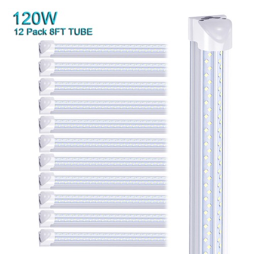 12 Pack 120W T8 8FT Led Shop Light 14400lm 8 Foot Led Tube Light Bulbs ...