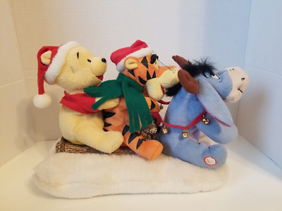 Disney Winnie the Pooh Tigger Eeyore Christmas Sleigh Ride Animated ...