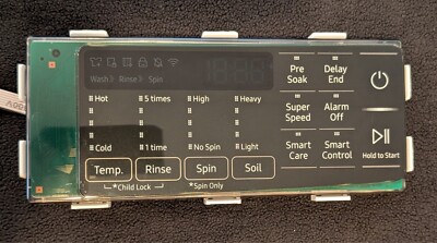 SAMSUNG WASHER ELECTRONIC DISPLAY BOARD DC92-03079A & WINDOW PANEL DC64 ...