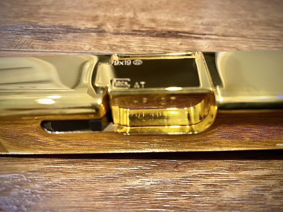 NEW 24k Gold Mirror Polished GL0CK 19 OEM G19 Gen 3 Slide Upper + 24k ...