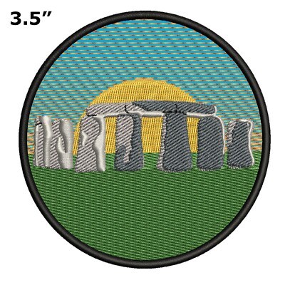 Stonehenge Patch Embroidered iron-on Applique Badge Prehistoric ...