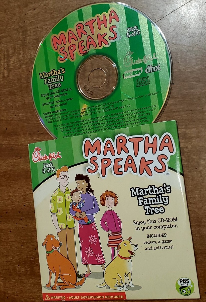 Chick-fil-A Martha Speaks Disk 4 of 5 Kids Meal Toy (CD-Rom, 2012) | eBay