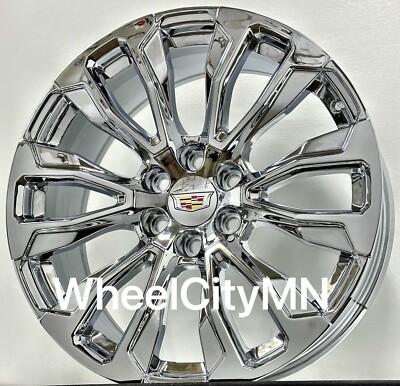 22" chrome OE replica 14025 wheels fits 2022 2023 Cadillac Escalade 6x5 ...