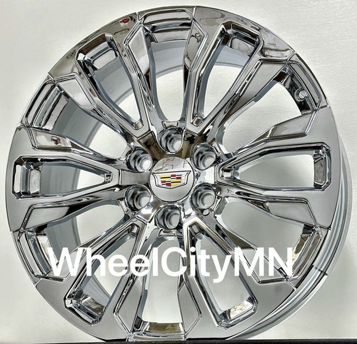 24" chrome OE replica 14025 wheels fits 2022 2023 Cadillac Escalade 6x5 ...