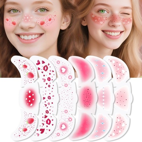 6Pcs/Set Facial Art Freckles Blush Stickers Makeup Stickers Valentine's ...
