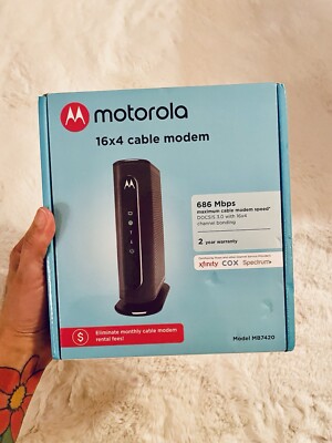 Motorola MB742010 686mbps DOCSIS 3.0 Cable Modem Phone Xfinity Cox ...