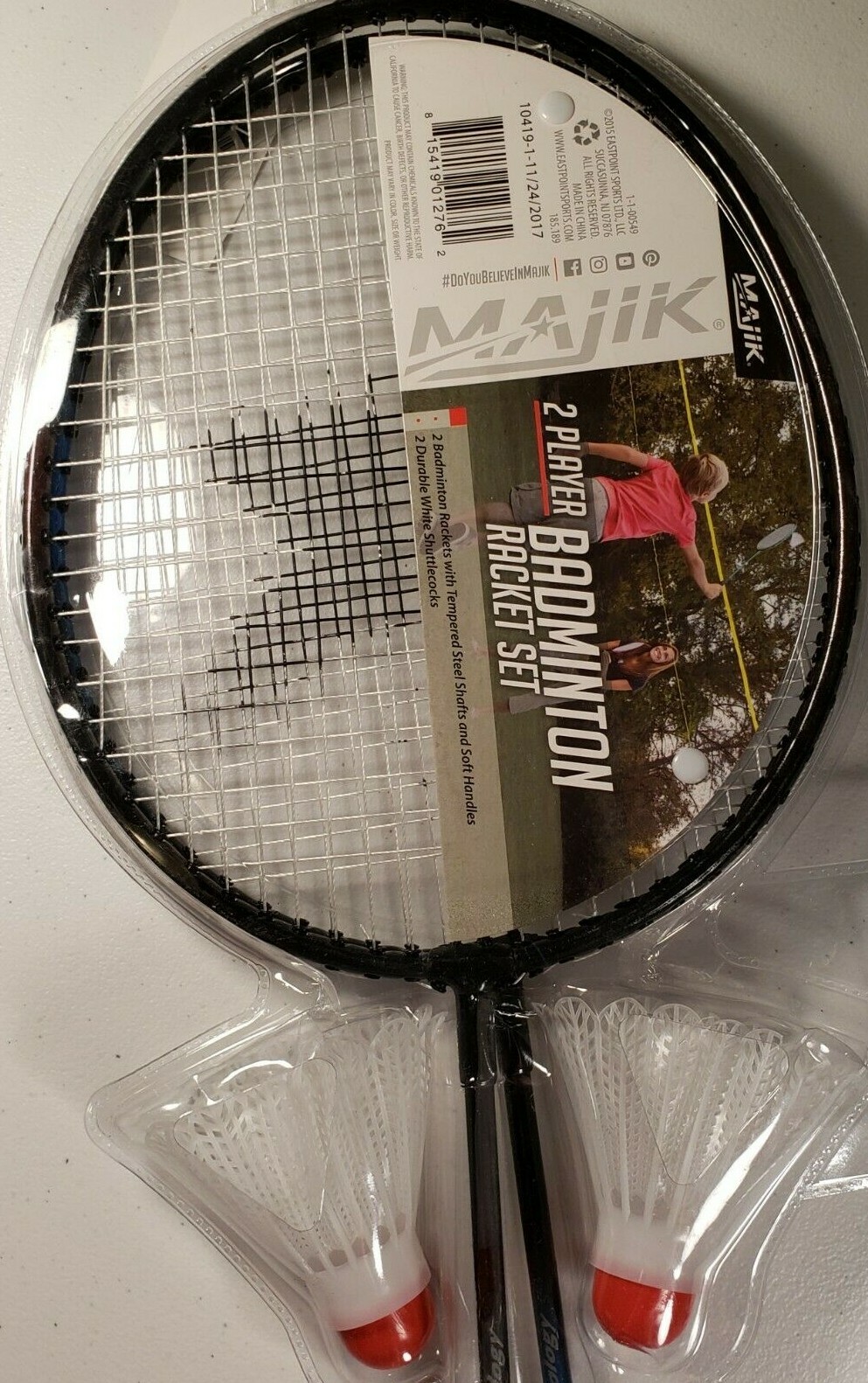 2 Player Badminton Racket Set Tempered Steel Shafts and Soft Handles | eBay