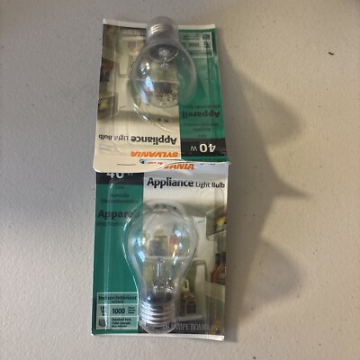 2 - Sylvania 40w Clear Appliance Bulbs A15 Standard Base Warm Light 430 ...