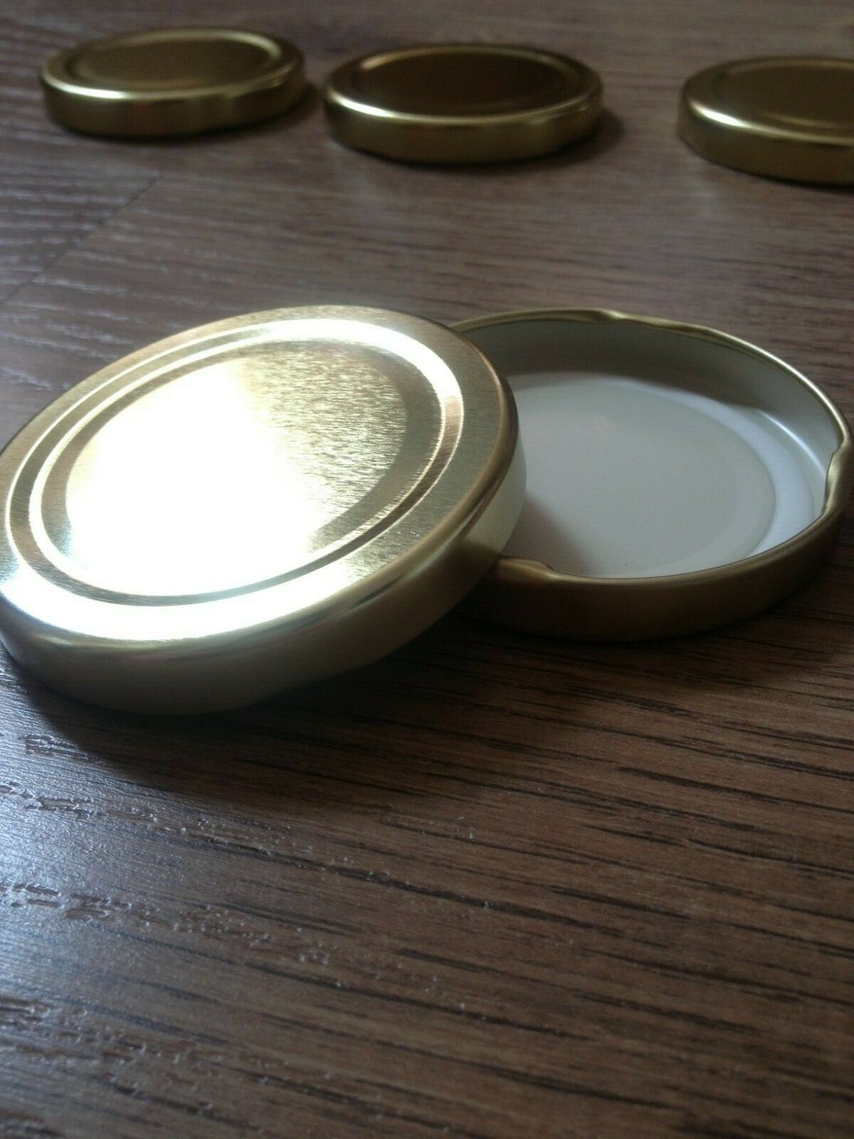 New pack of 30 Gold jam jar lids 63mm twist top on off chutney ...