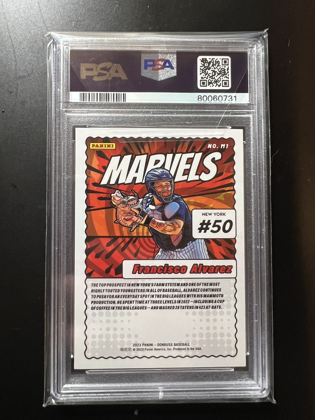 Francisco Alvarez, 2023 Panini Donruss, Marvels Blue 088/249, PSA 10 ...