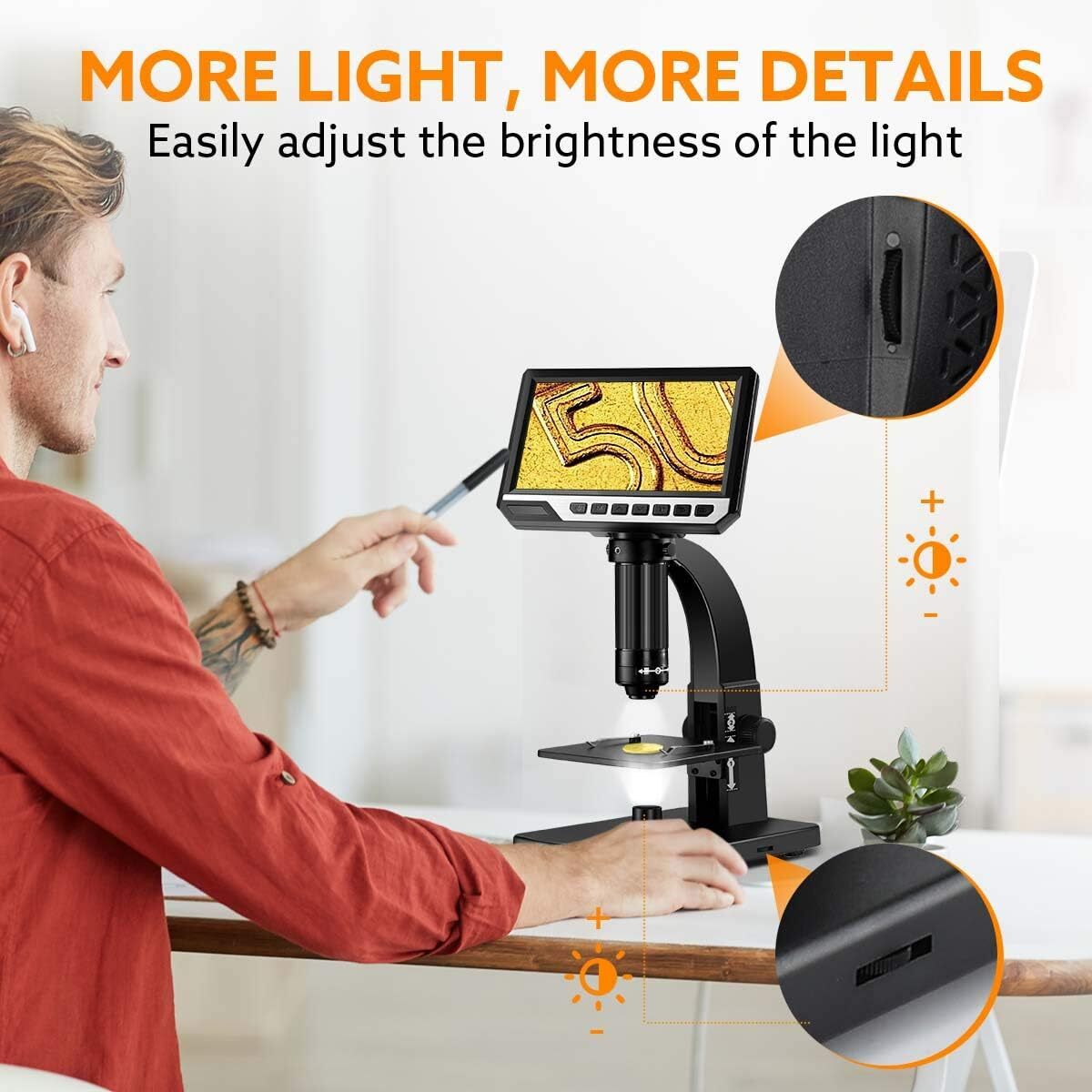 7" Diamond microscope Jewelers Magnifier Watchmakers Microscope Diamond ...