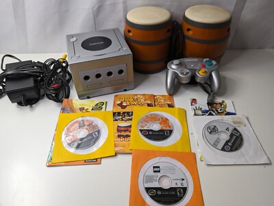 Nintendo DOL-001 Gamecube Console Platinum Silver With Donkey Konga ...