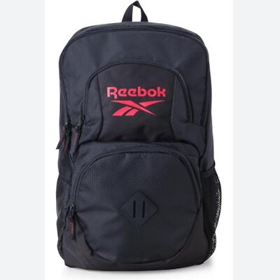 NWT Reebok Jeri Backpack in Black & Red 25L Sports School Laptop Book ...