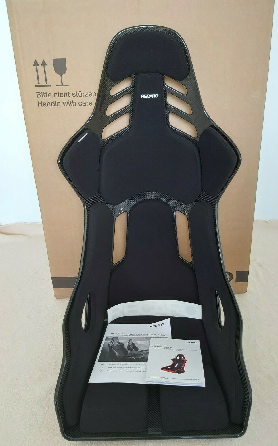 RECARO PODIUM SEAT, CARBON FIBER REINF.SHELL, FIA, PERLONVELOURS BLACK ...