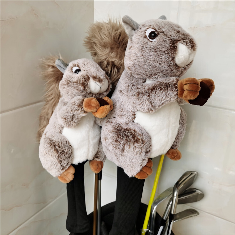 Brown Squirrel Golf Wood Head Covers Plush Animal Driver Fairway Wood ...