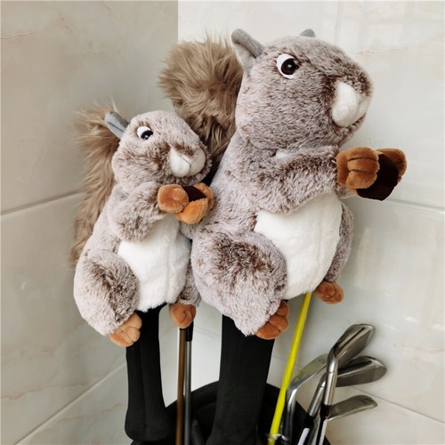 Brown Squirrel Golf Wood Head Covers Plush Animal Driver Fairway Wood ...