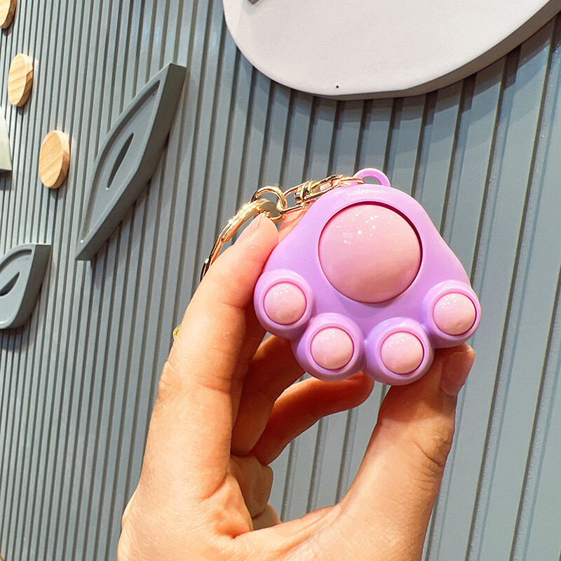 Mini Massage Ball Keychain Cat Claw Pendant Cartoon Massage Tool Bag ...