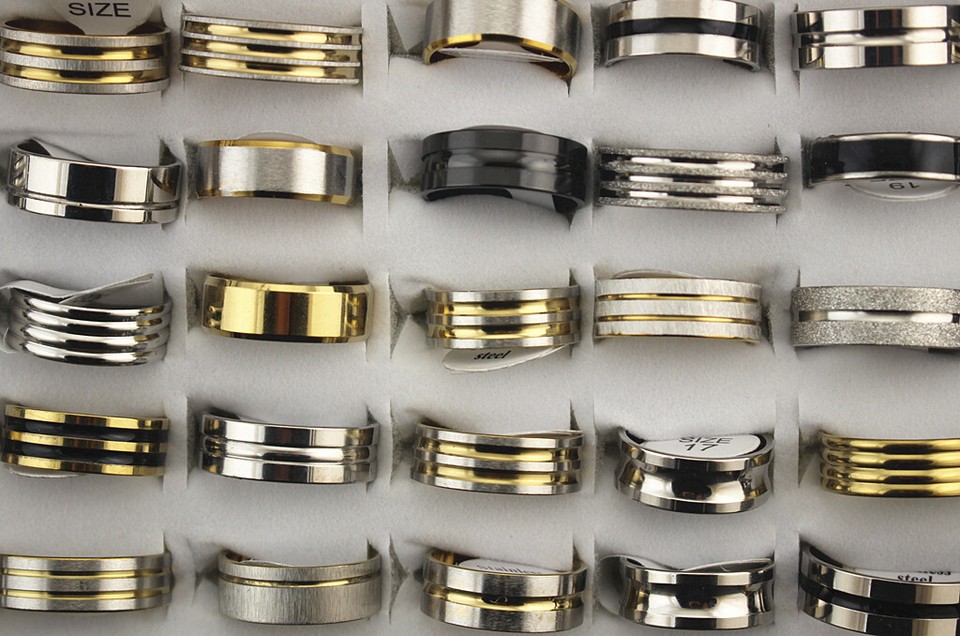35pcs Wholesale Job Lots Men's Ring Mixed Assorted Stainless Steel ...