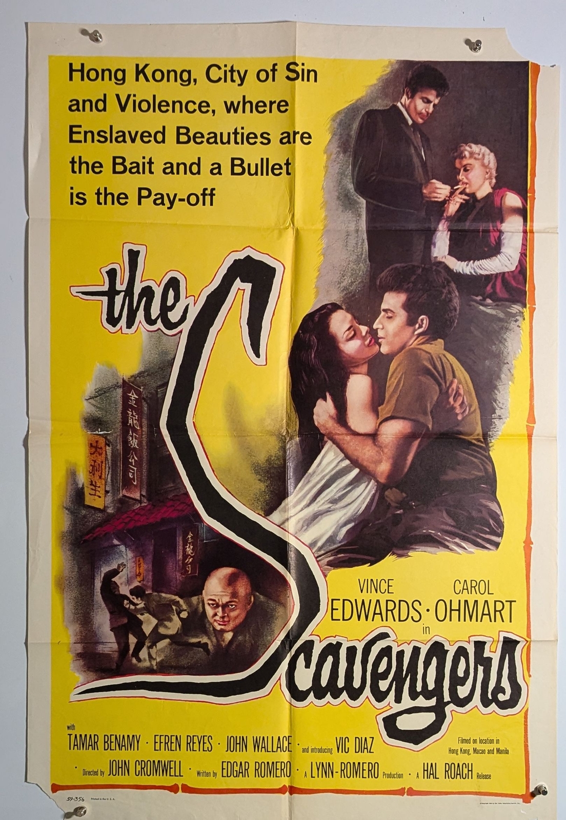 THE SCAVENGERS 1959 Original 1sh Vintage Movie Poster Vince Edwards ...