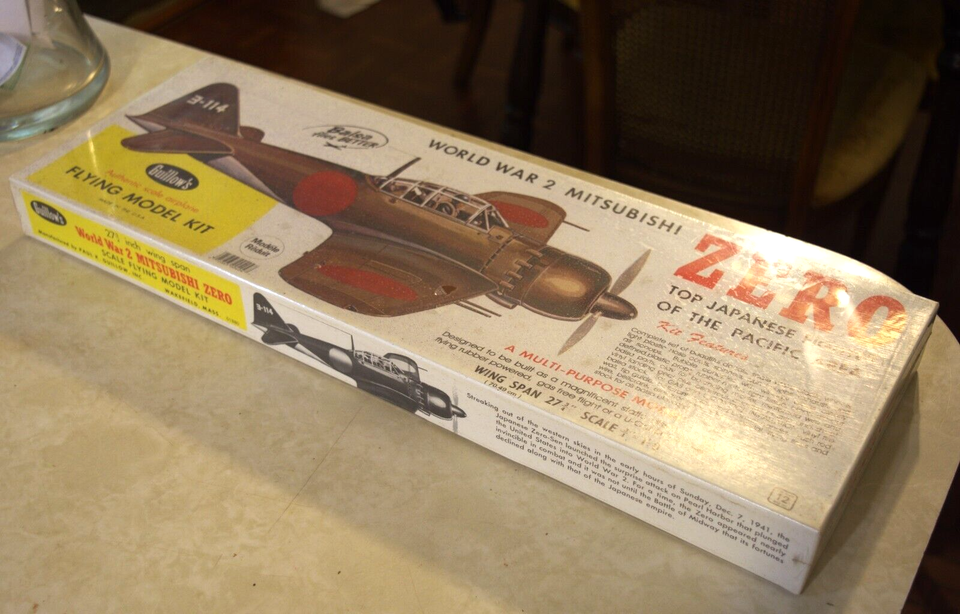 Vtg. Guillow's Balsa WW II Japanese Mitsubishi Zero w/ 27" Wingspan New ...