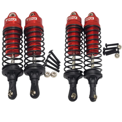NHX RC Aluminum Adjustable Front/Rear Shocks - Red (4) : Traxxas Slash ...