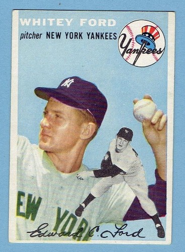 WHITEY FORD 1954 TOPPS CARD #37 CLEAN BACK NO CREASES NEW YORK YANKEES ...