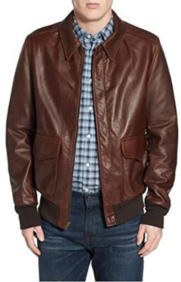 Men's Winter Riding Brown Leather Jacket Authentic Sheepskin Real ...