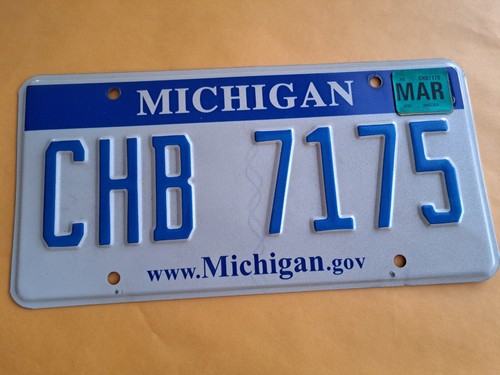 Michigan License Plate. Blue And White. EXPIRED. NICE CONDITION! | eBay