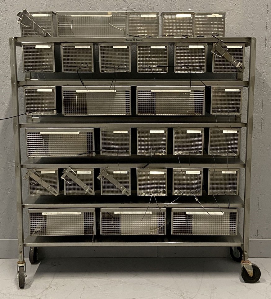 Lot of (3) Unifab Cages Research Animal Rodent Cage System Stainless ...