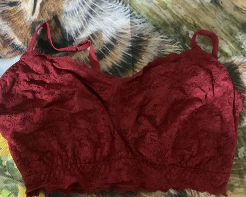 Cosabella Curvy Lace Bralette Long Line Size XL Red Lingerie ...