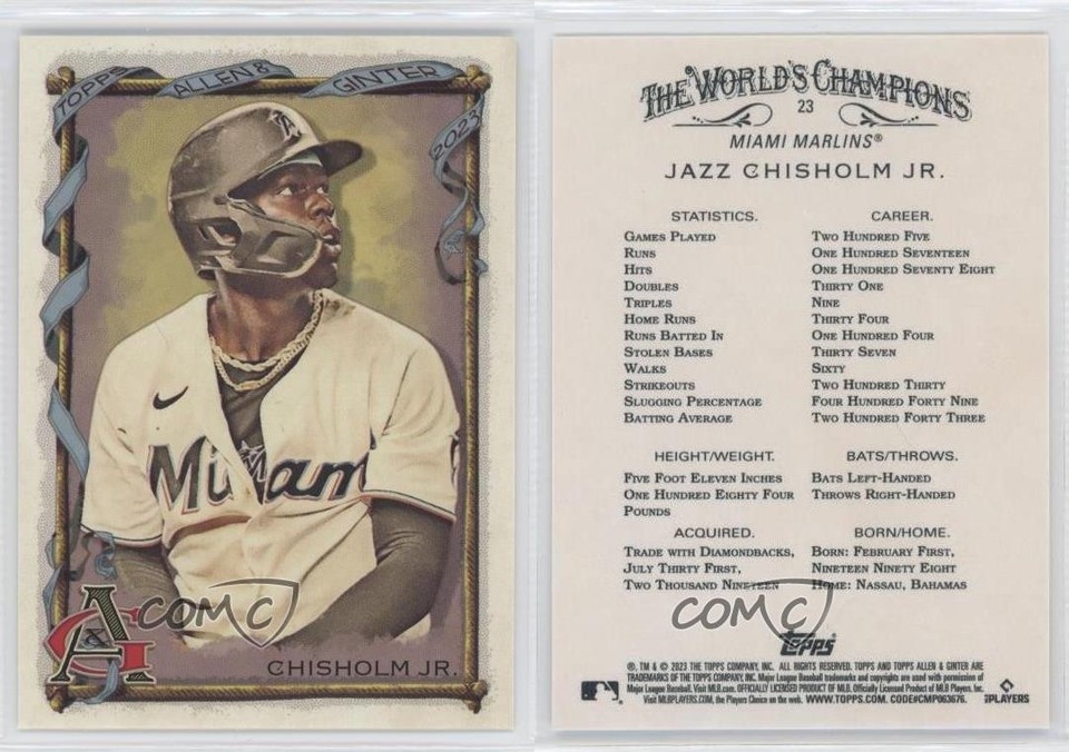 2023 Topps Allen & Ginter Jazz Chisholm Jr #23 sl3 | eBay