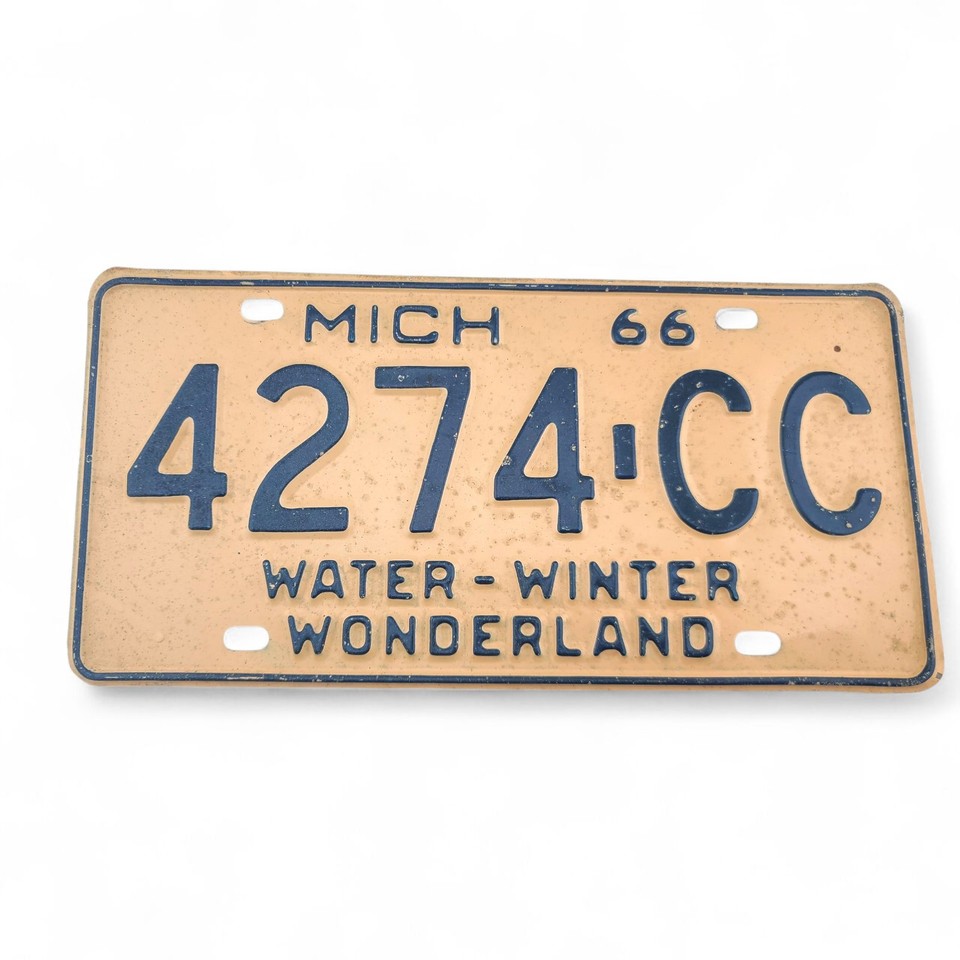 1966 Michigan License Plate Matching Pair 4274 CC Vintage Original | eBay