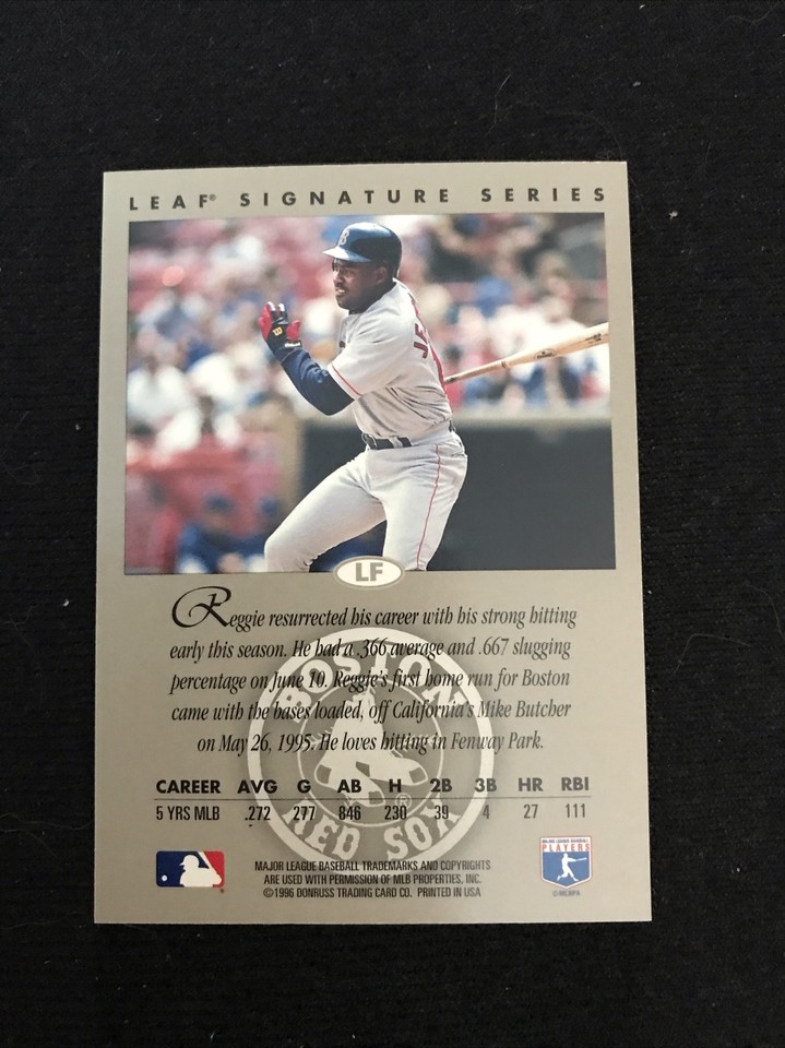 1996 Leaf Signature Series Reggie Jefferson Bronze Auto Autograph Red ...