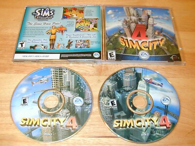 SimCity 4 PC 2 CD-ROMs Electronic Arts Maxis 2003 Sim City for Windows ...
